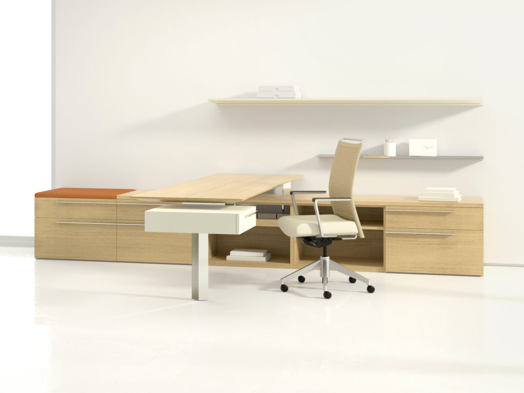 Premium Modern Executive Sit to Stand Desk - Ambience Doré