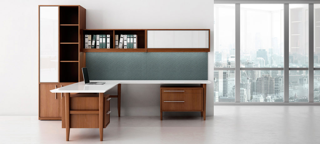 Retro Modern Contemporary Wood Desk - Ambience Doré