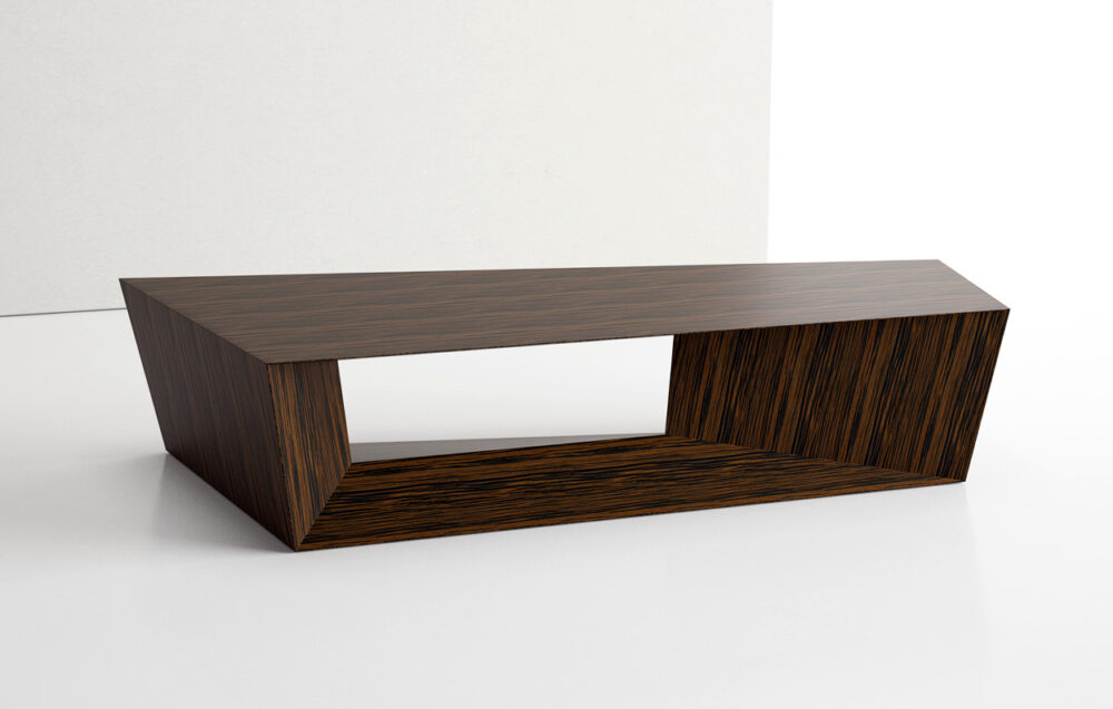Retro Modern Angular Wood Low Tables - Ambience Doré