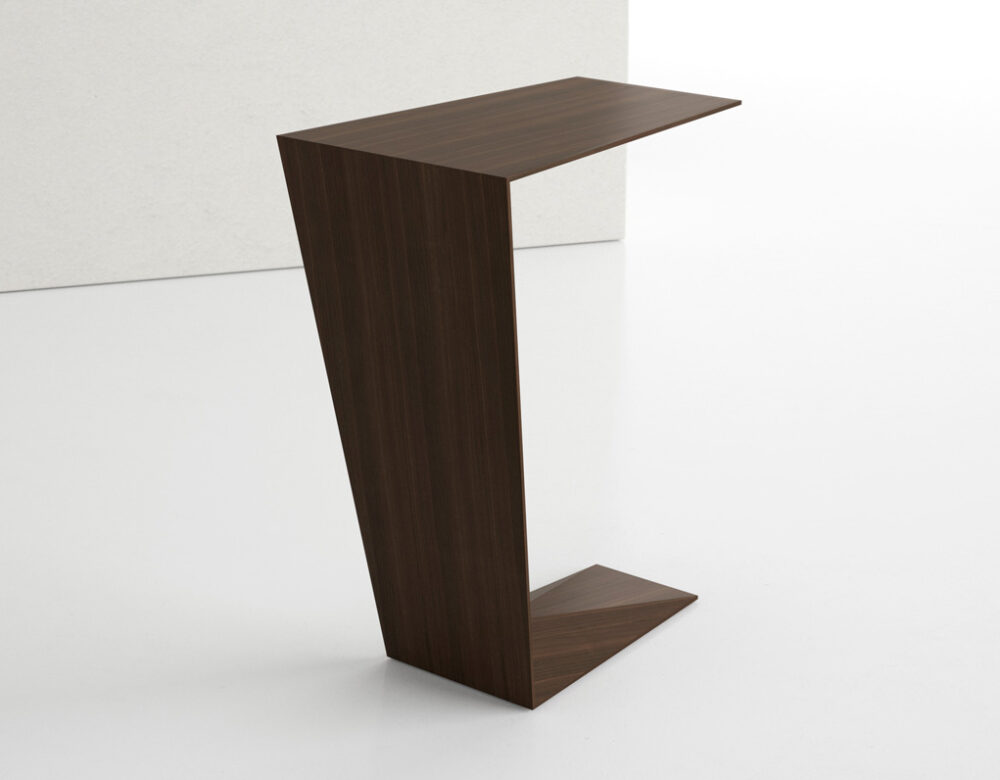 Contemporary wood angular laptop side table - Ambience Doré
