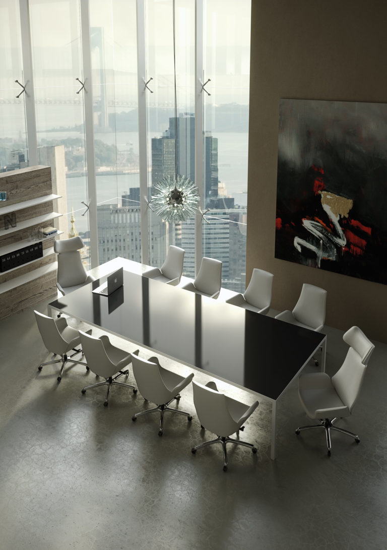 Stellar White Contemporary Conference Chairs - Ambience Doré