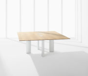 White Modern Large Conference Table - Ambience Doré
