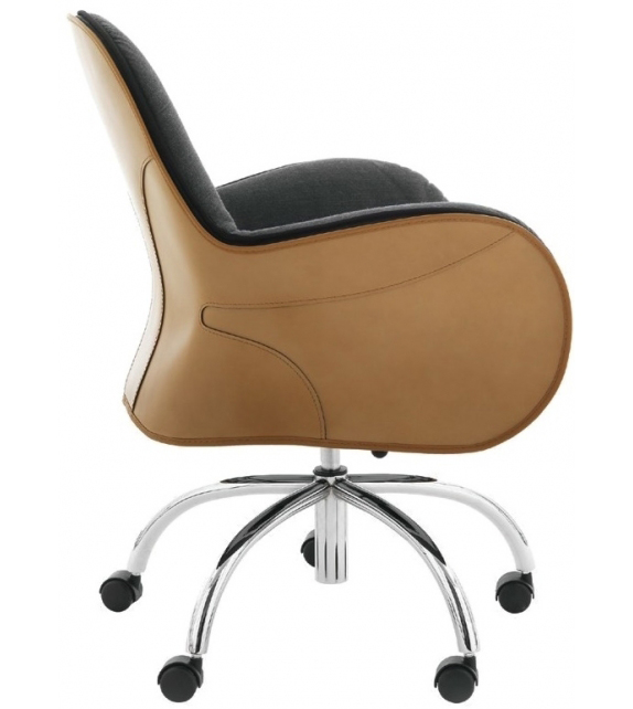 Modern Orbit Desk Chair Tan Leather - Ambience Doré