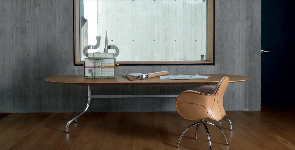 Modern Orbit Desk Chair Tan Leather - Ambience Doré