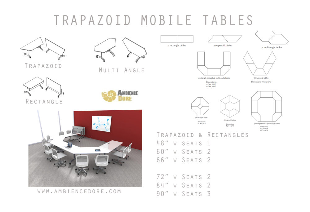 Modern Trapezoid Tables - Ambience Doré