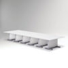 White Executive Mobile Table - Ambience Doré