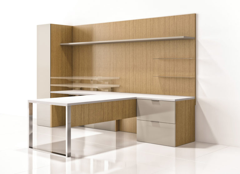 Wood Contemporary Executive Desk - Ambience Doré
