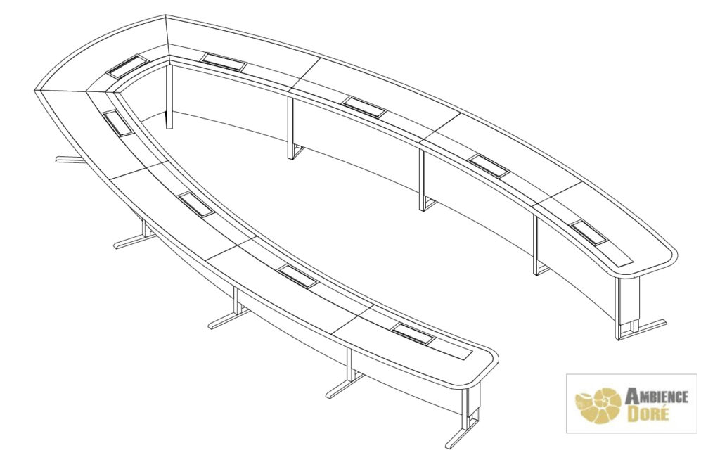 Large Custom Boardroom Table - Ambience Doré