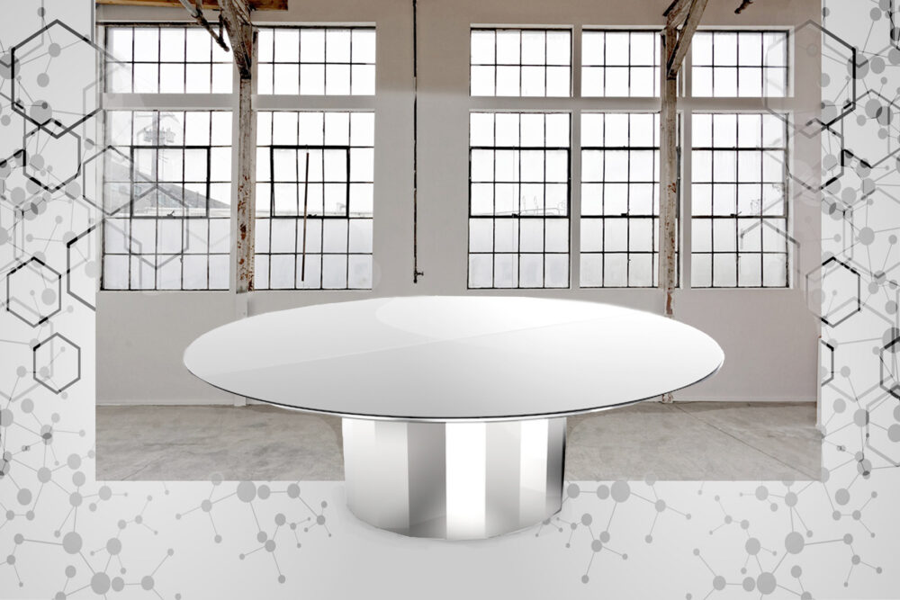 Glass Round Modern Table - Ambience Doré