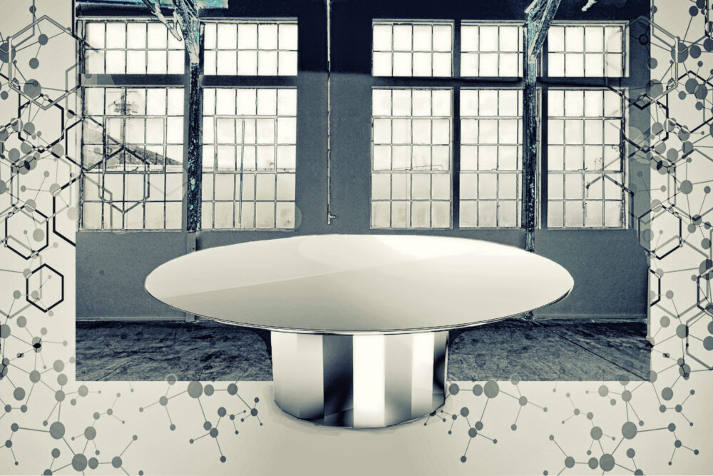 Glass Round Modern Table - Ambience Doré